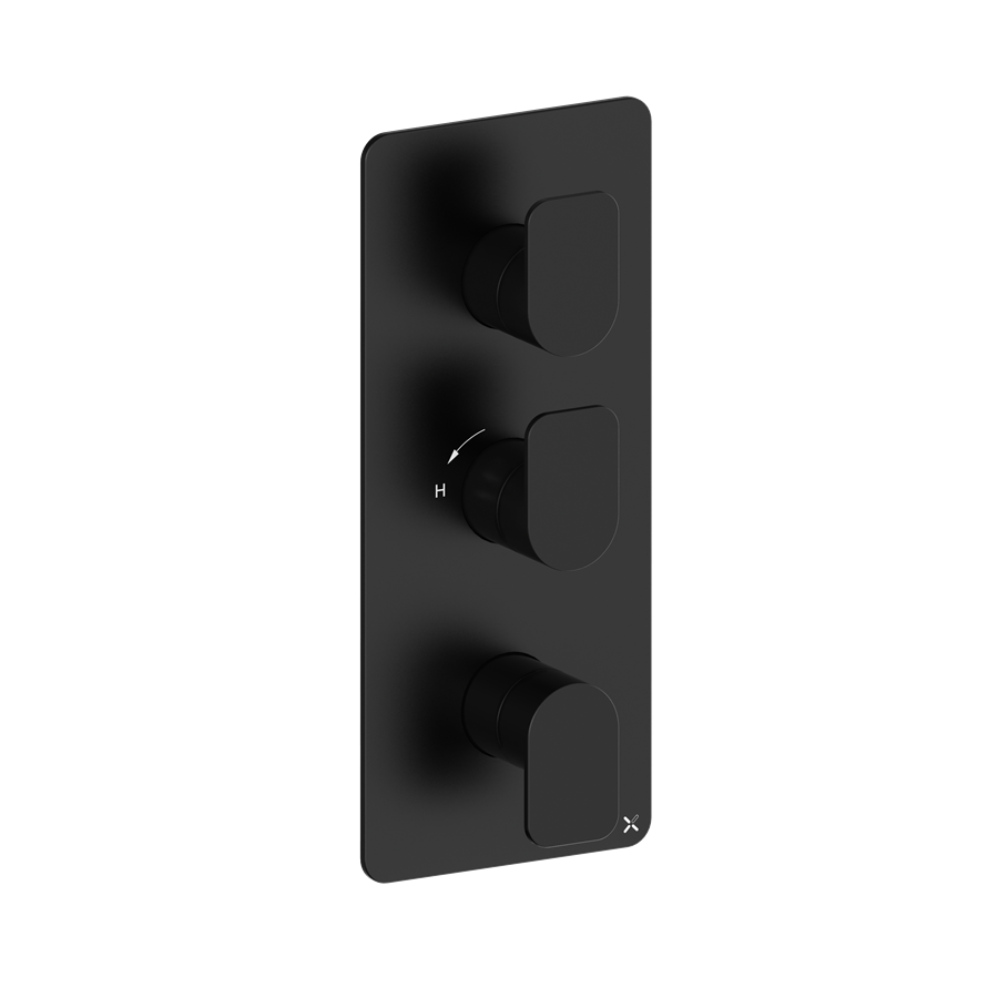 Fuse 2 Outlet 3 Handle Shower Valve (Finish: Brushed Brass Portrait ...