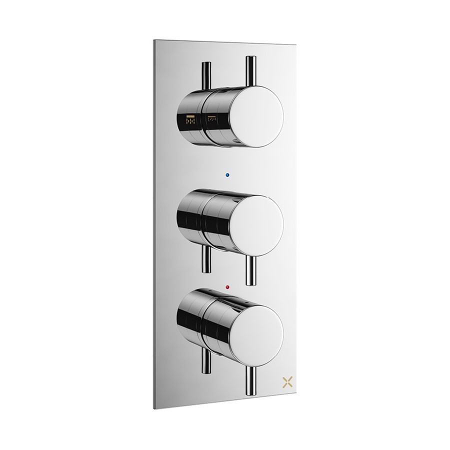 MPRO 2 Outlet 3 Handle Concealed Thermostatic Shower Valve Portrait ...