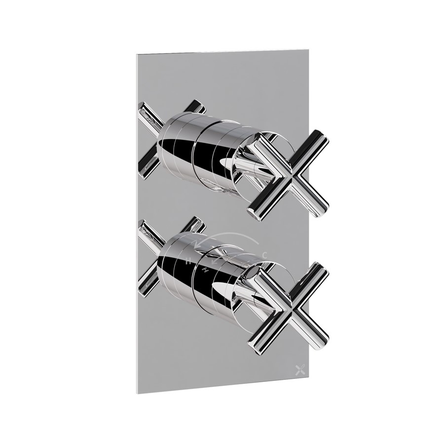 MPRO Crosshead 2 Outlet 2 Handle Shower Valve Chrome (MPRO Crosshead 2 ...