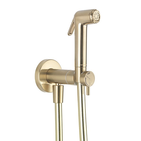 MPRO Integrated Douche Valve, Handset & Holder (Finish: Brushed Brass ...