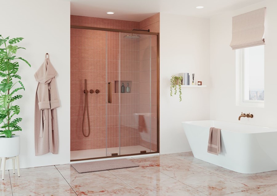 Optix 10 Single Sliding Door Width 1200mm Brushed Brass Finish Sku