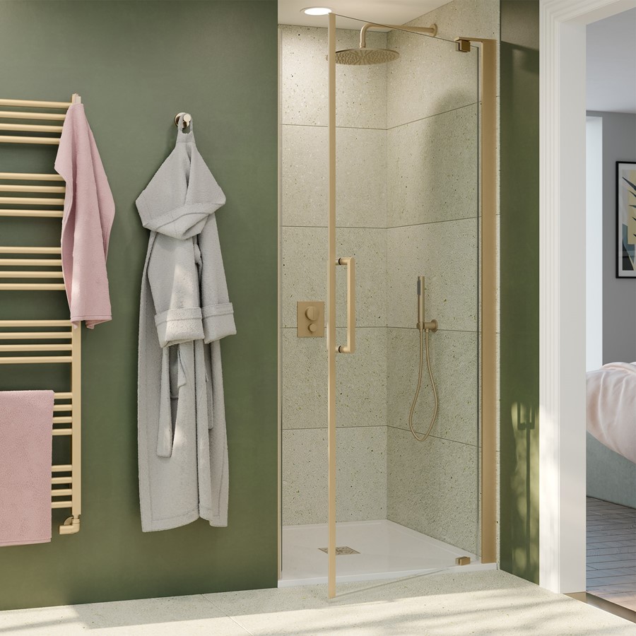 Optix 10 Pivot Door Width 800mm Brushed Brass Sku Oxwpfc0800
