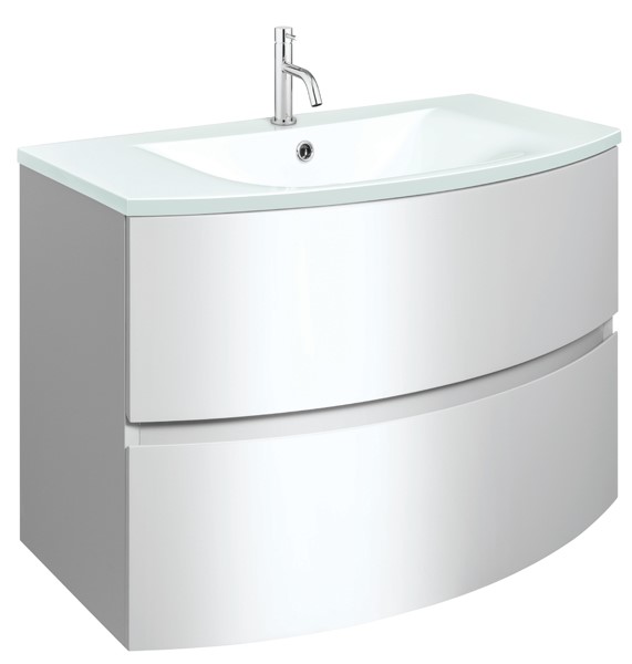 Svelte 800 Unit & Ice White Glass Basin | SKU SVELTE80_UNIT_WHITE_GLASS ...